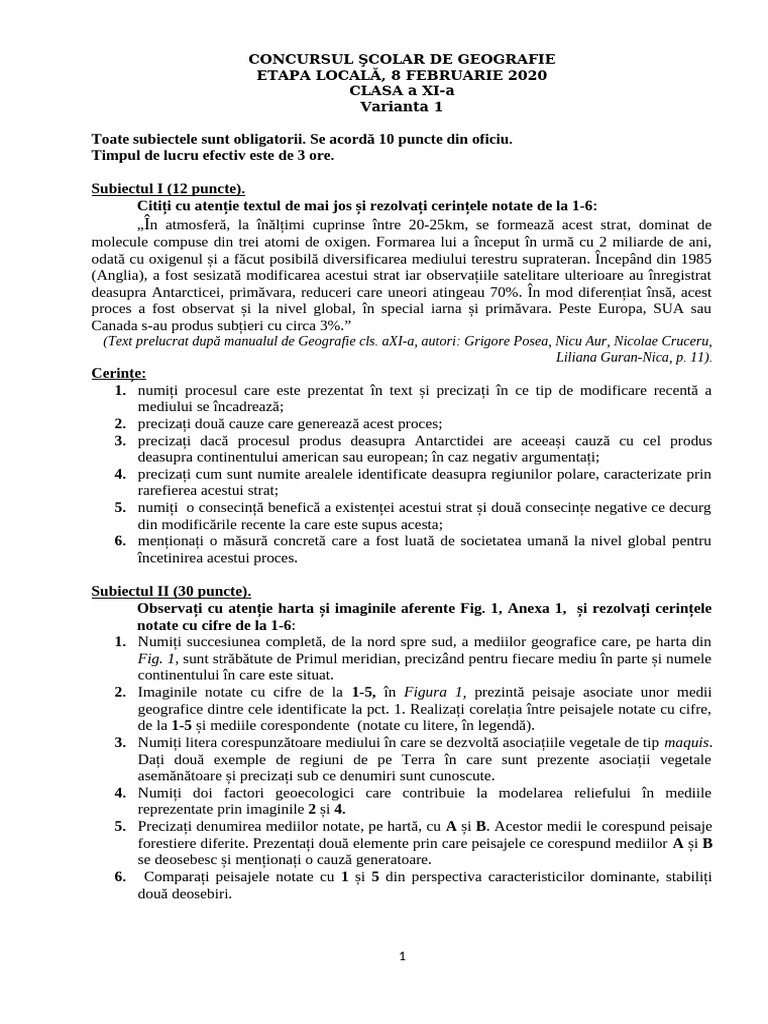 11 - Subiecte - OLG 2020 | PDF