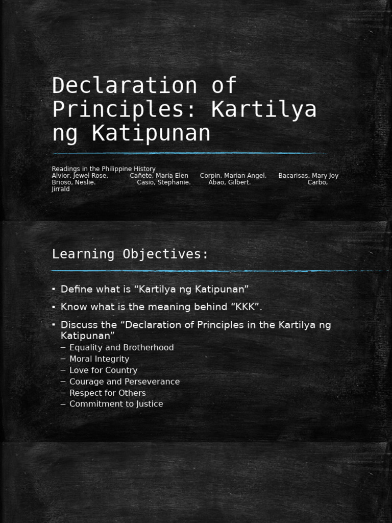 Declaration of Principles | PDF