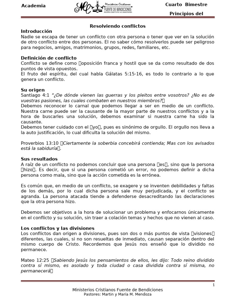 Resolviendo Conflictos | PDF