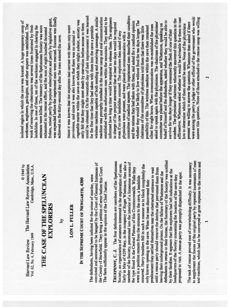 Text - Case of The Speluncean Explorers - Fuller | PDF