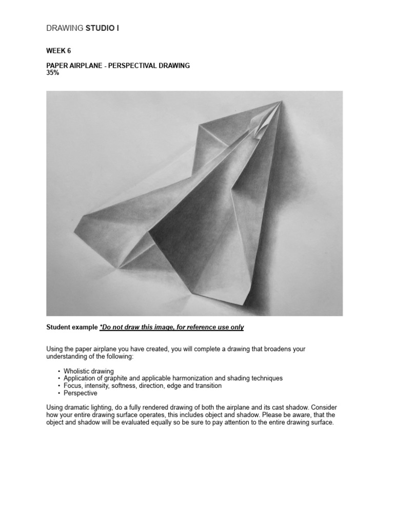 Paper Airplane - Drawing I | PDF | Drawing | Pencil