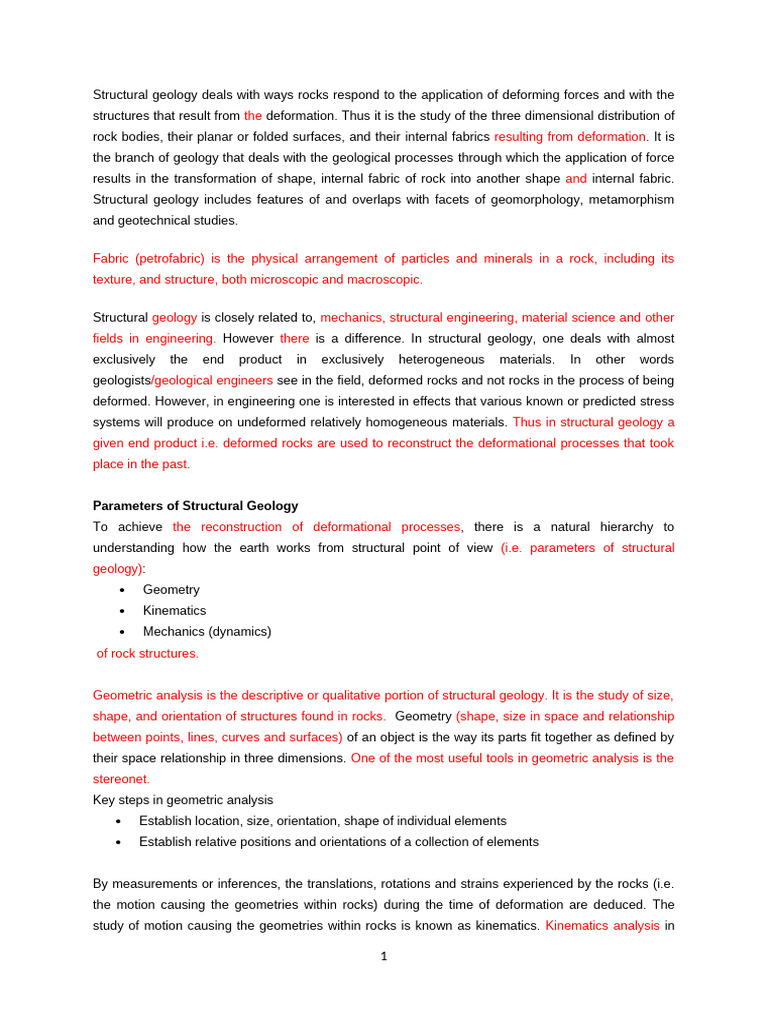 Structural Geology Notes - Rev2020 | PDF