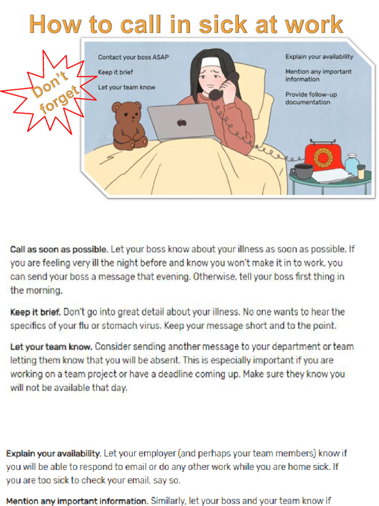 Call in Sick at Work | PDF