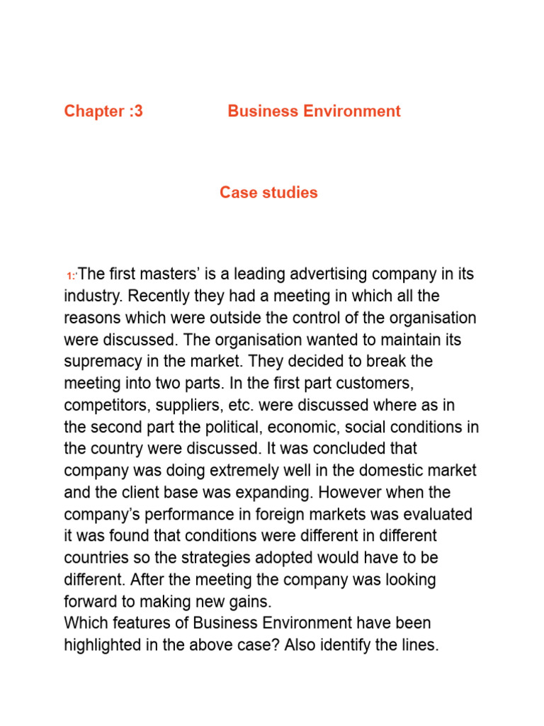 Chapter - 3 Business Environment | PDF