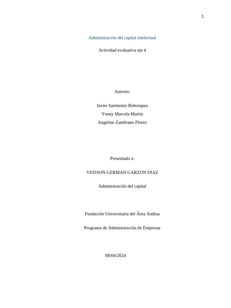 Administración Del Capital Intelectual Eje 4 | PDF | Gestión de ...