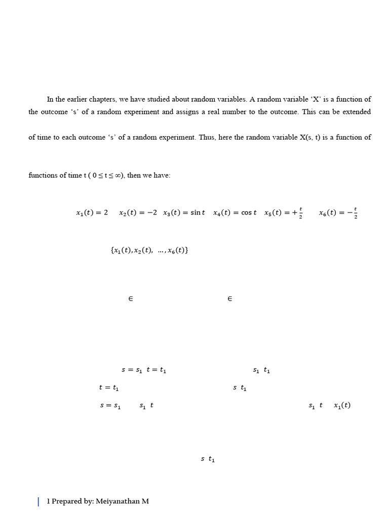 20BSMA402 - UNIT III - Random Processes | PDF