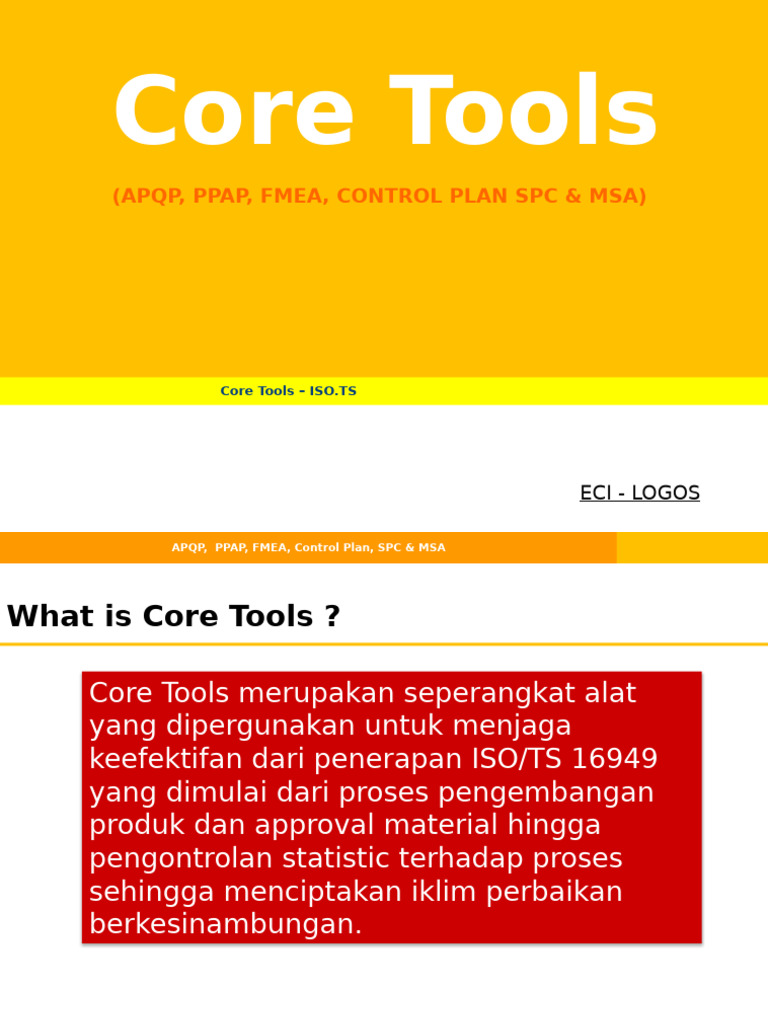 Core Tools for Automotive Quality Management | PDF | Verification And ...