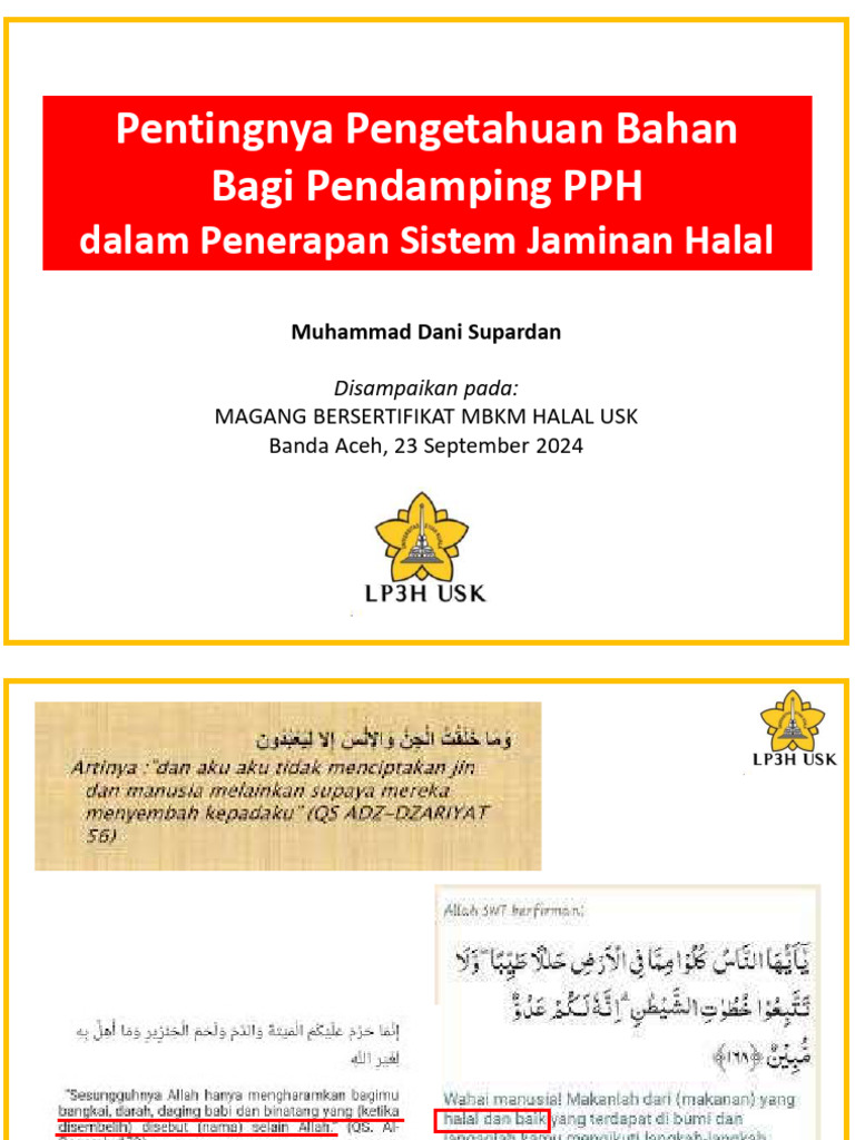 MBKM Halal USK - Pendamping PPH - 23 Sept 2024 | PDF