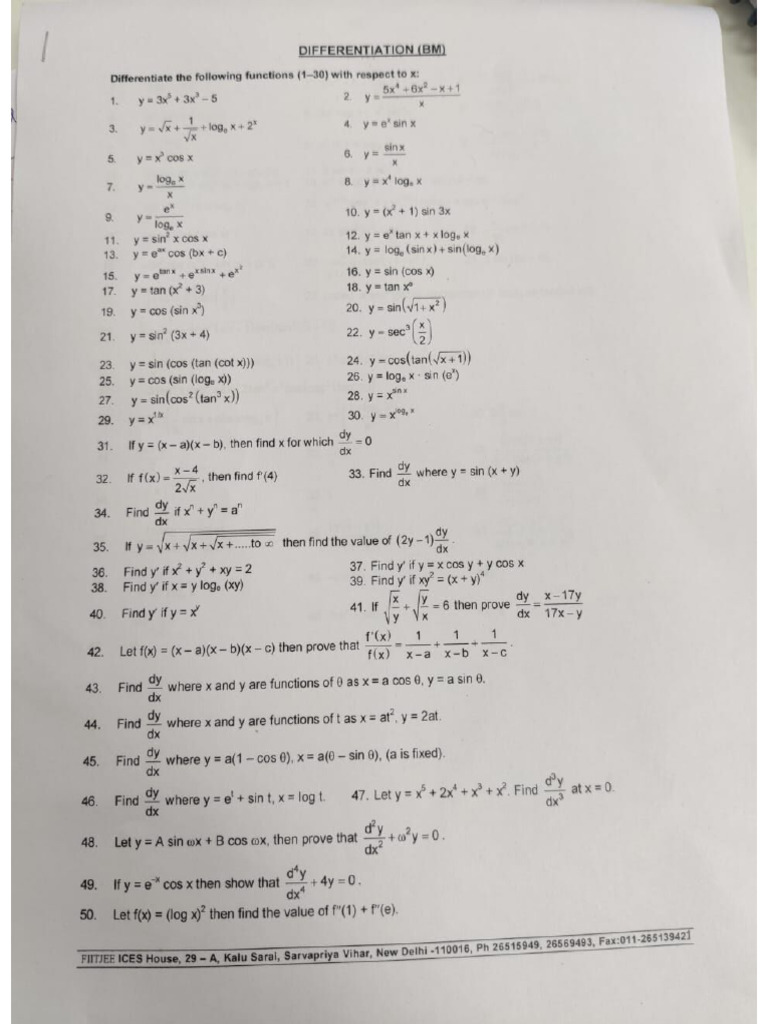 Differentiation | PDF