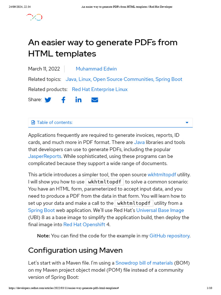 An Easier Way To Generate PDFs From HTML Templates - Red Hat Developer ...