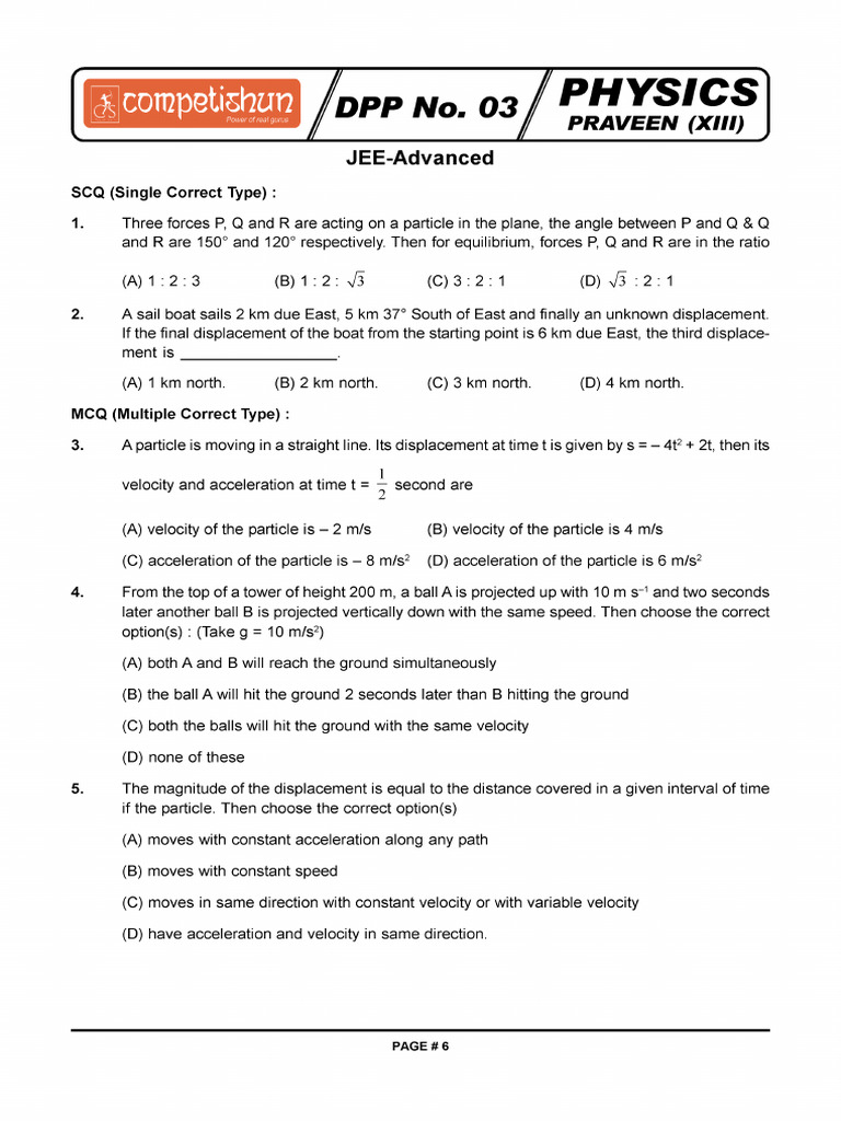 Student Copy. DPP-03 | PDF