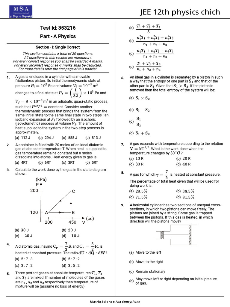 JEE 12th Physics Chich 21 Sep 2024 | PDF
