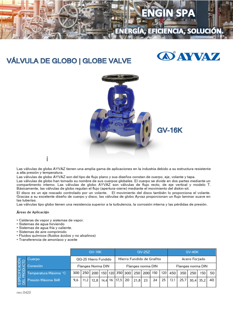 2 - Ficha Técnica Válvula | PDF