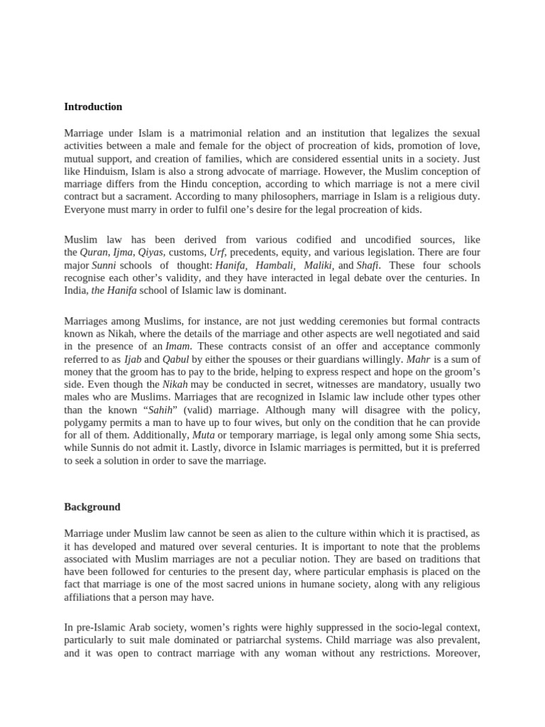 Marriages Under Muslim Law Pdf
