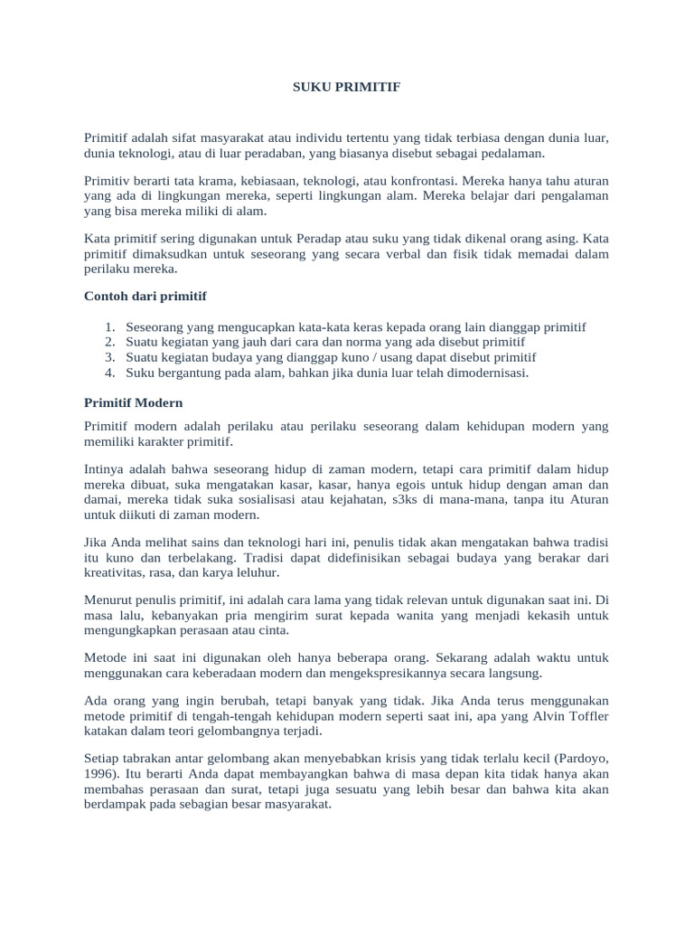 Suku Primitif | PDF