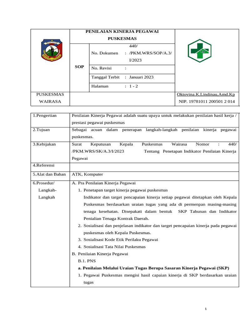 1.3.2.3 Sop PKP | PDF