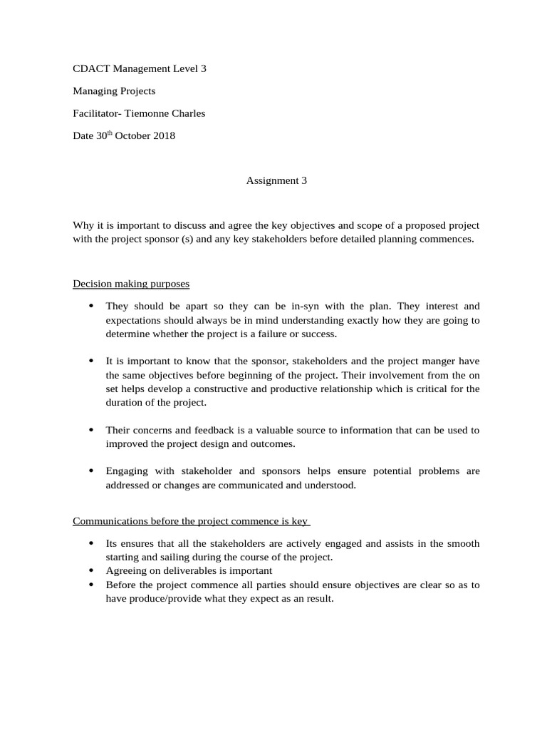 Assignment 3 Project Manger | PDF