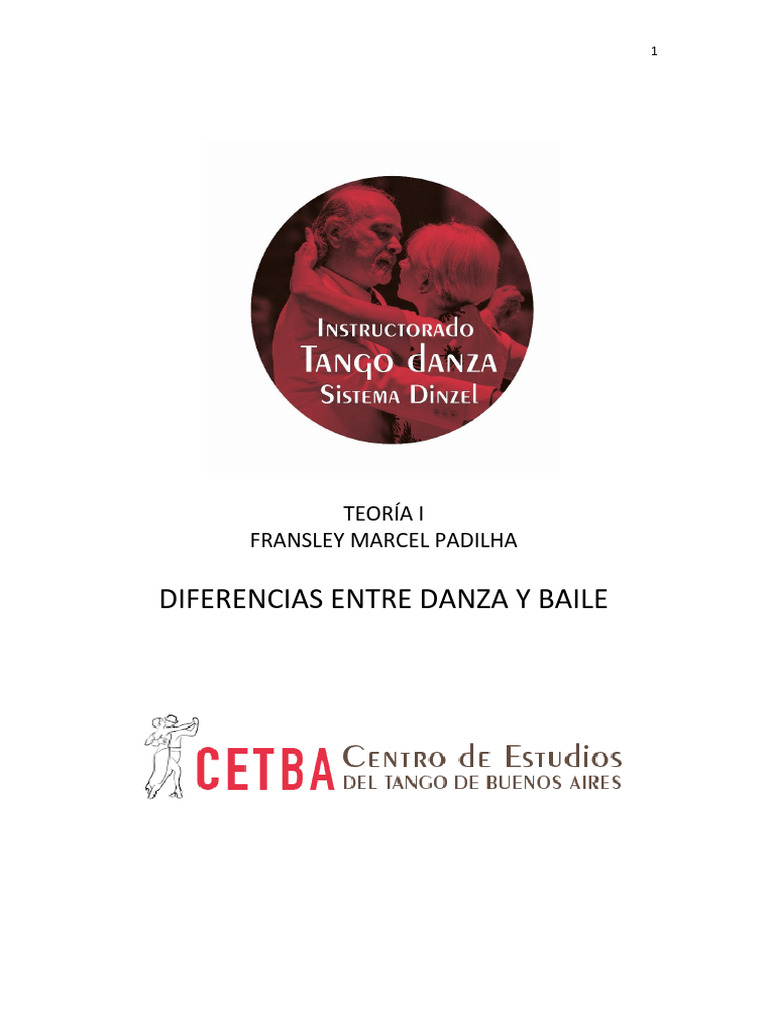 2 Teoría I Certificable 1er Clase Danza y Baile | PDF