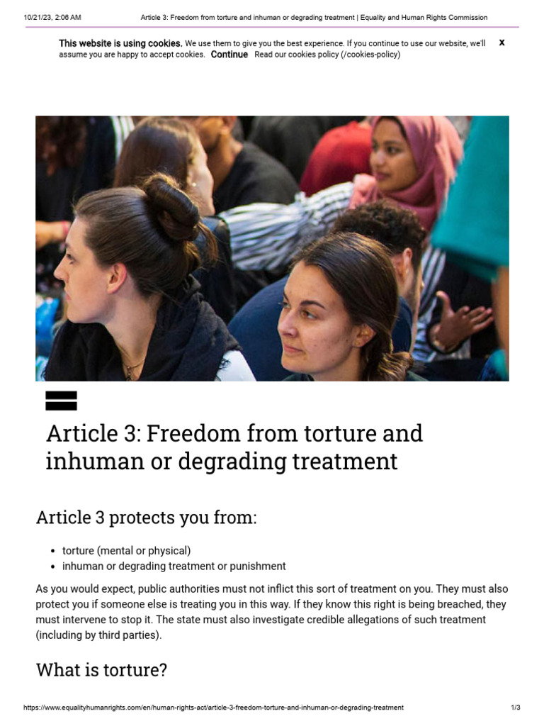 Article 3 - Freedom From Torture and Inhuman or Degrading Treatment ...