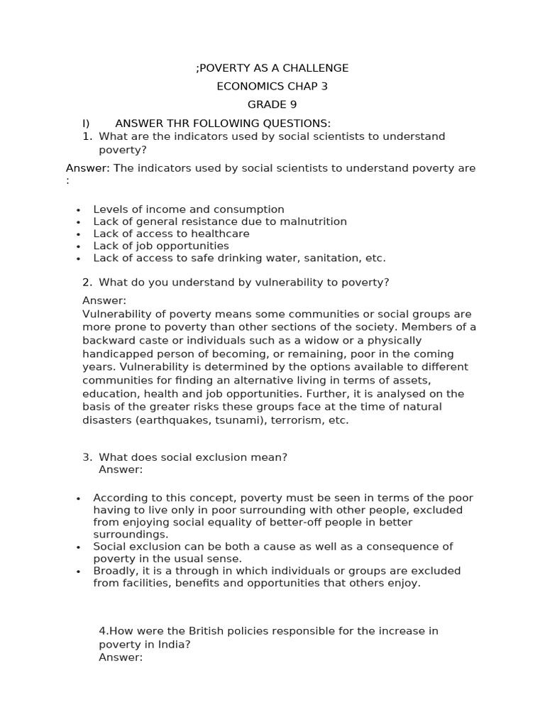 POVERTY AS A CHALLENGE Notes-1 | PDF