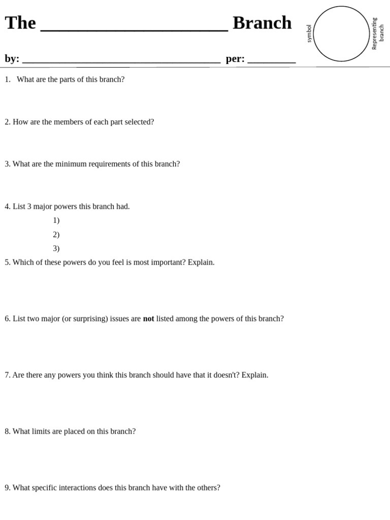 Branch Group Questions | PDF