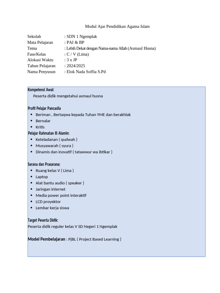 Modul PJBL Fix | PDF