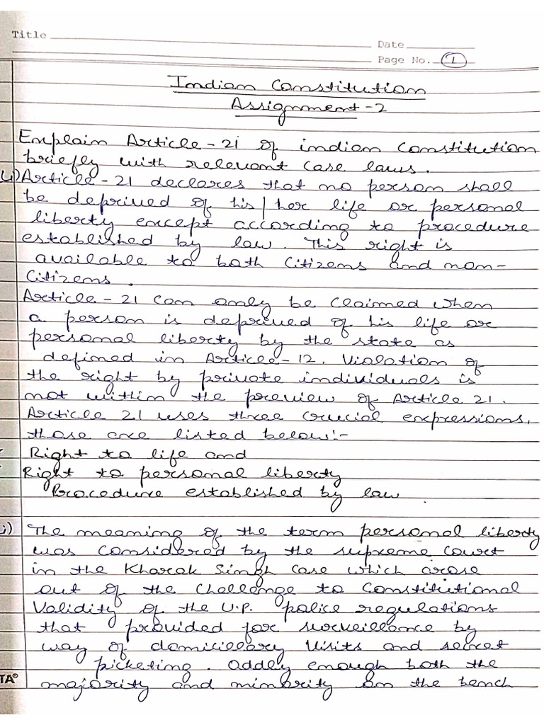 Indian Constitution Assign - 2 | PDF