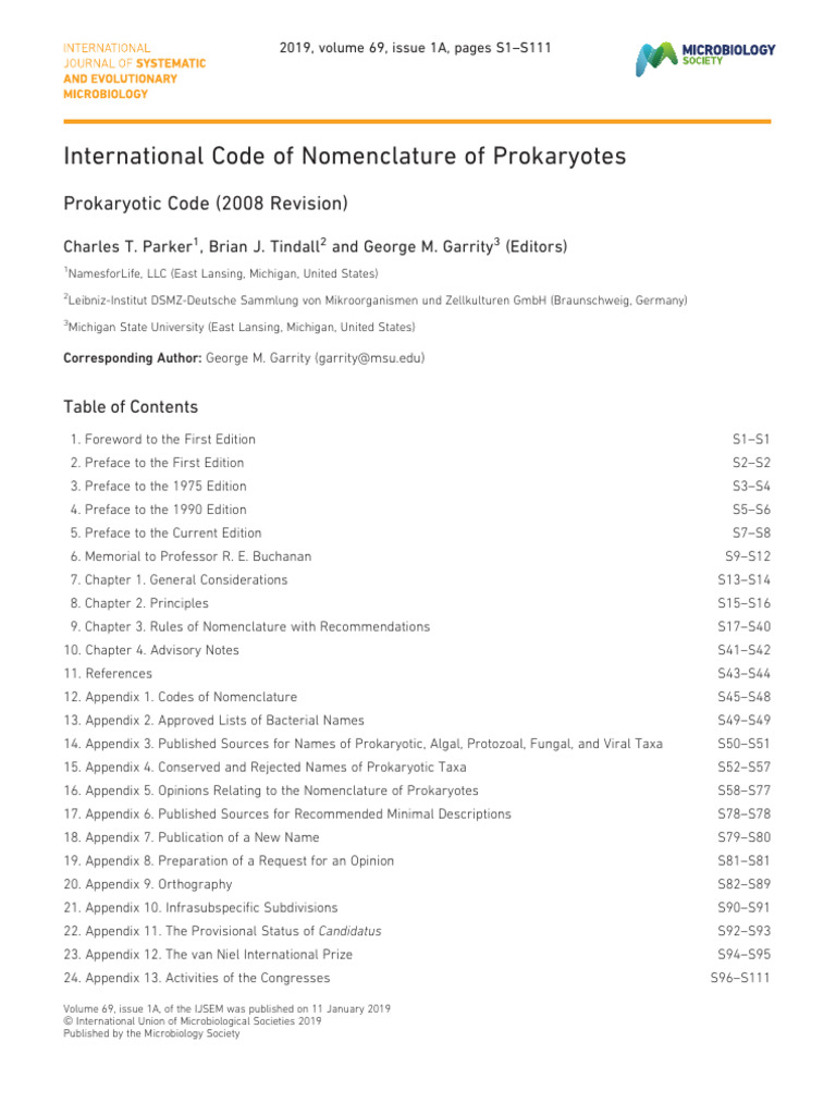 Prokaryotes Int Code | PDF