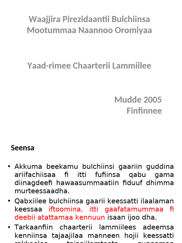 Yaad-Rimee Chaarterii Lammiilee | PDF