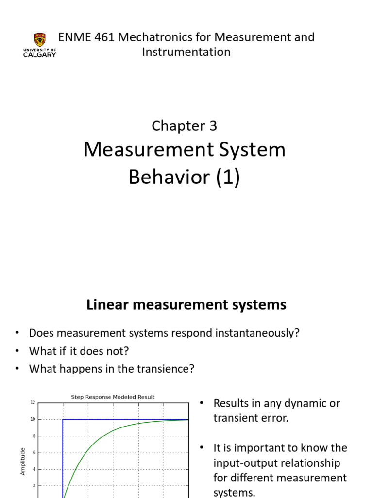 ENME 461.chapter 3. Measurement System Behavior (1) - System - Note ...