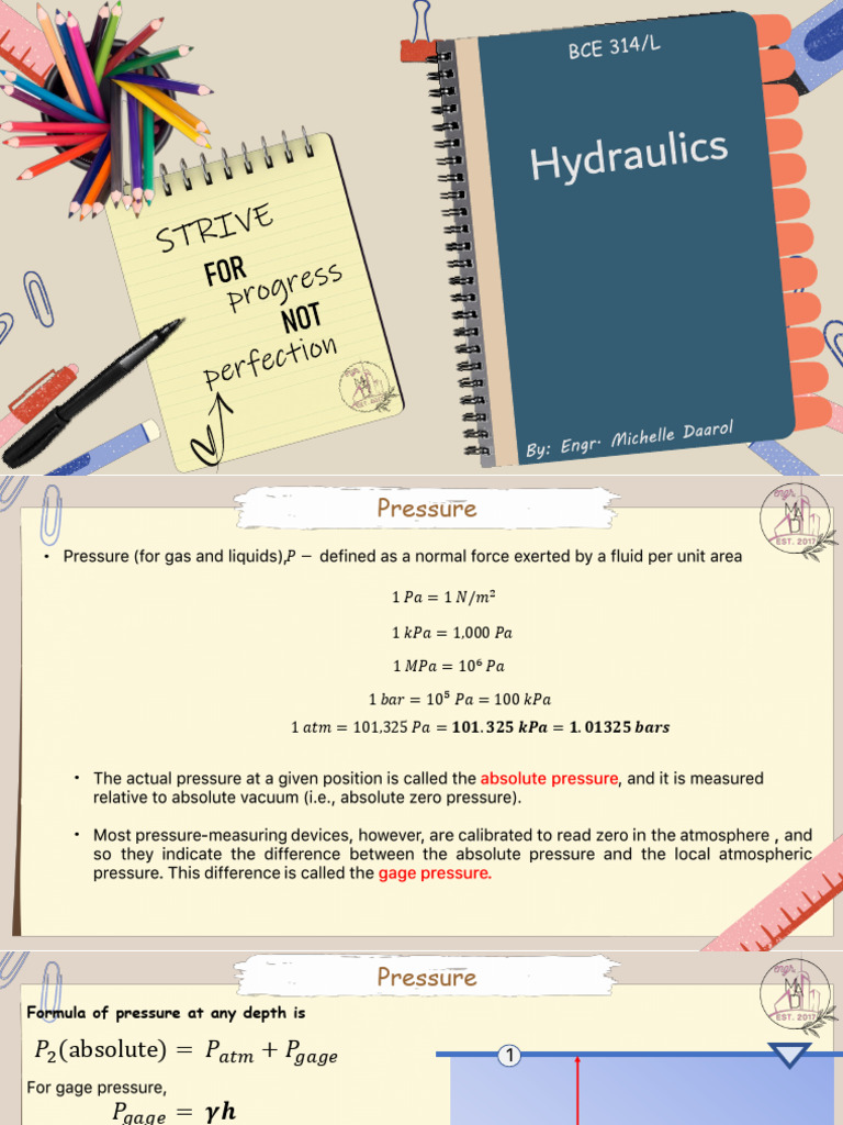 BCE 314 Lecture 2 Pressure | PDF