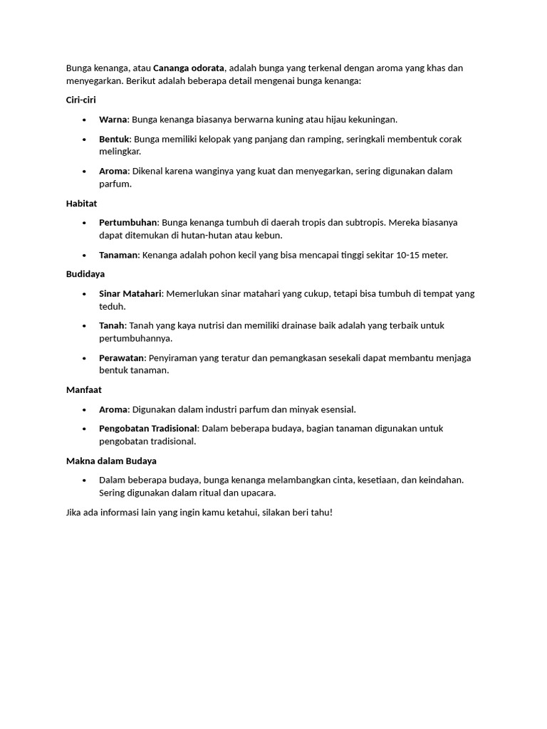 Bunga Kenanga | PDF