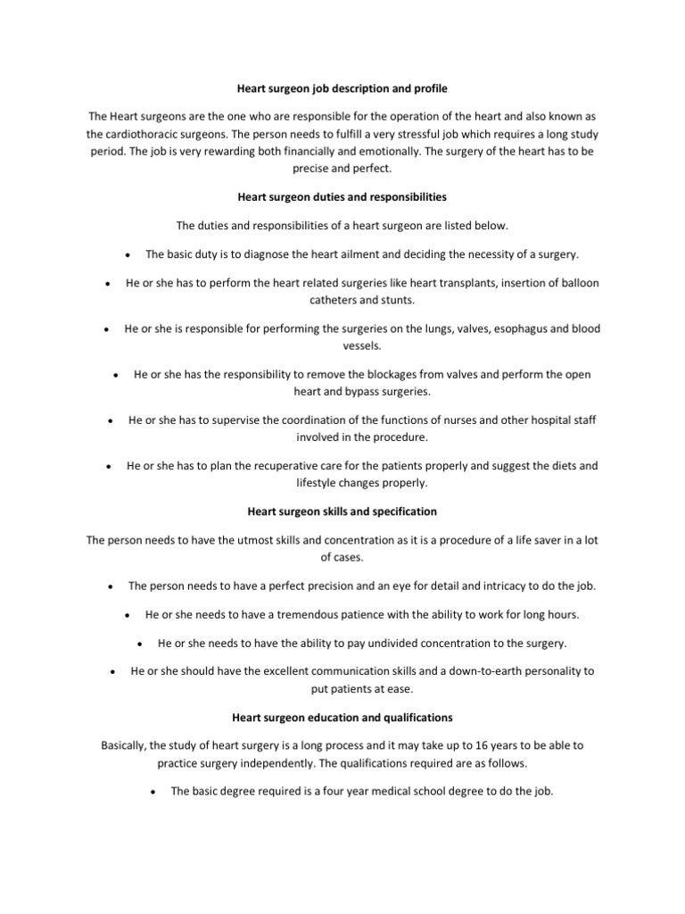 Heart Surgeon Notes | PDF | Cardiac Surgery | Heart