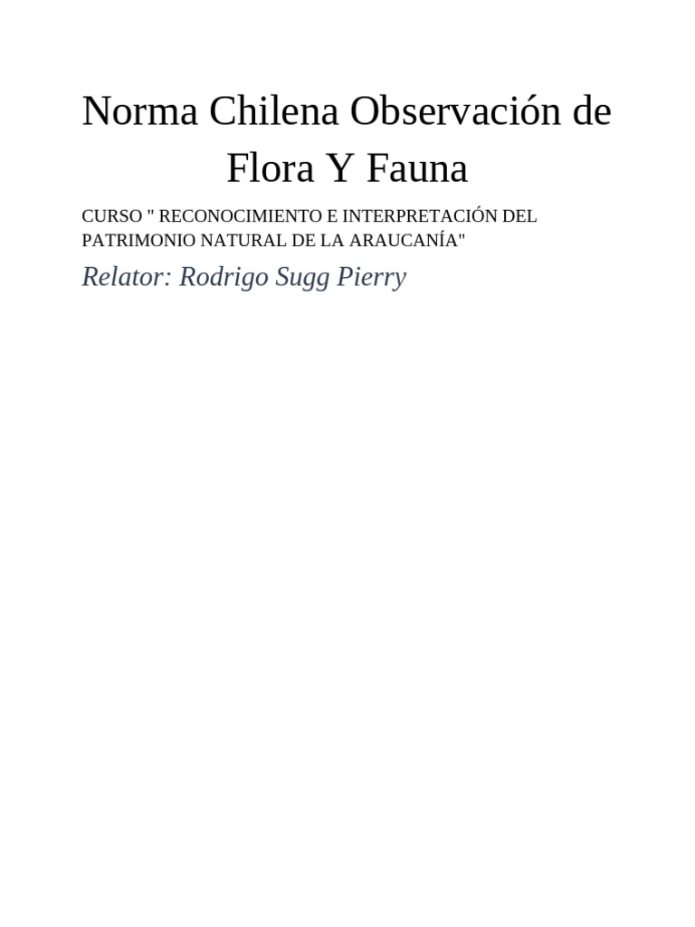 Norma Chilena Observación de Flora Y Fauna | PDF