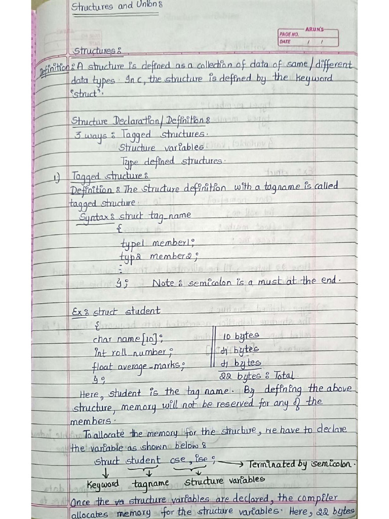 Structure and Union | PDF