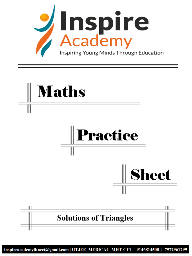 Triangle Solutions Practice Sheet | PDF | Triangle | Teaching Methods & Materials