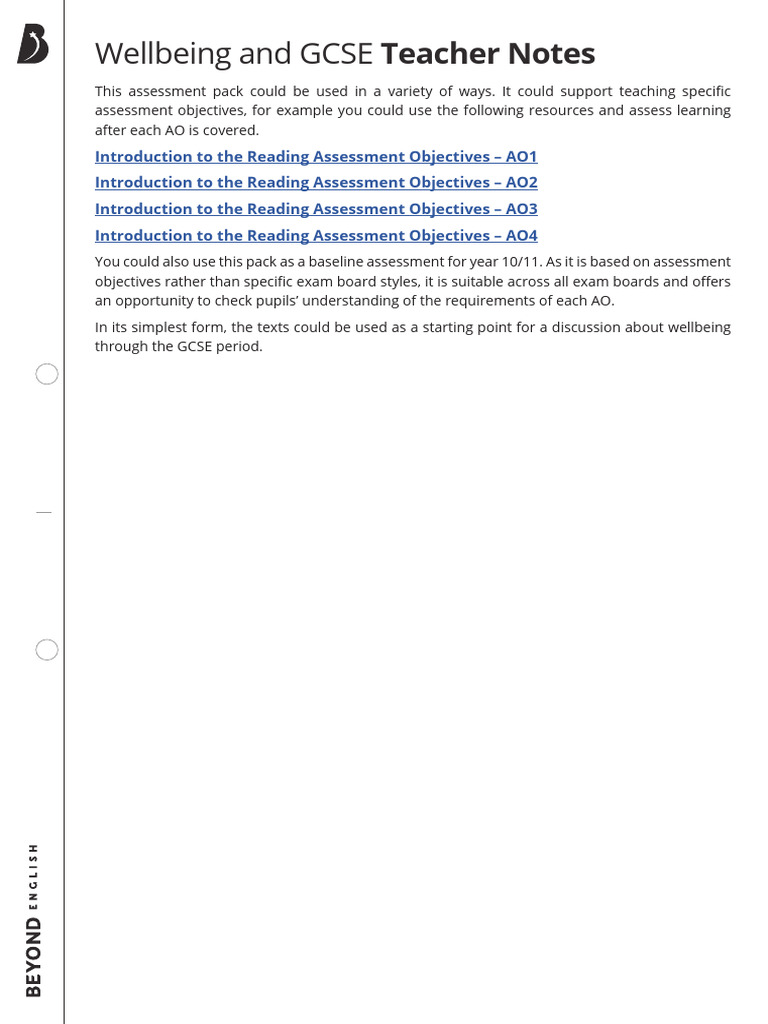 WaG Teacher Notes | PDF