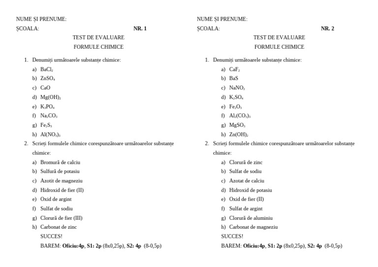 7 Formule Chimice Fisa | PDF