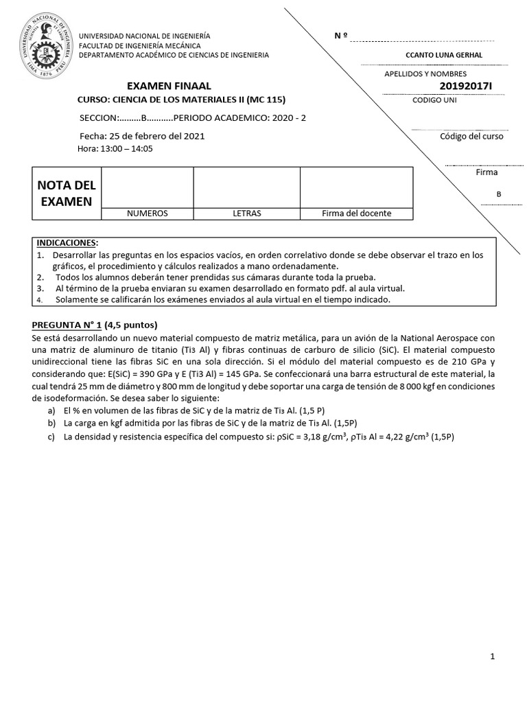 Exa - Final - MC 115 - 2020 - 2 | PDF