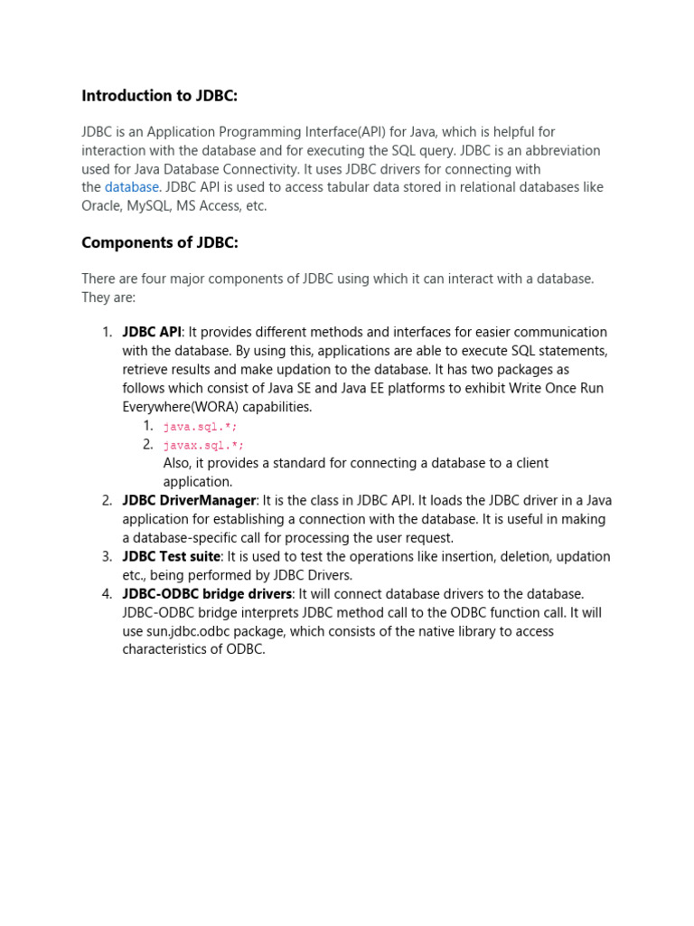 JDBC | PDF