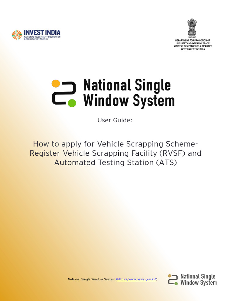 How To Apply For Vehicle Scrapping Scheme (RVSF and ATS) - 0 | PDF ...