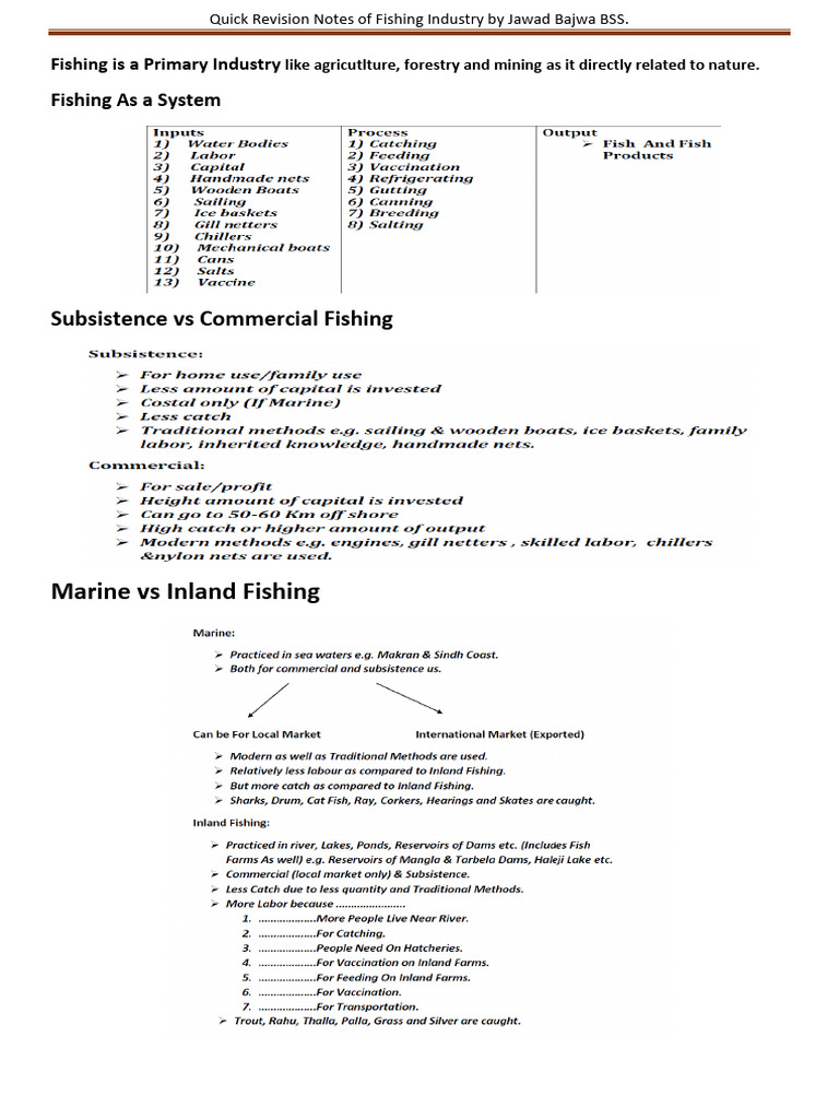 Fishing Lesson Notes | PDF