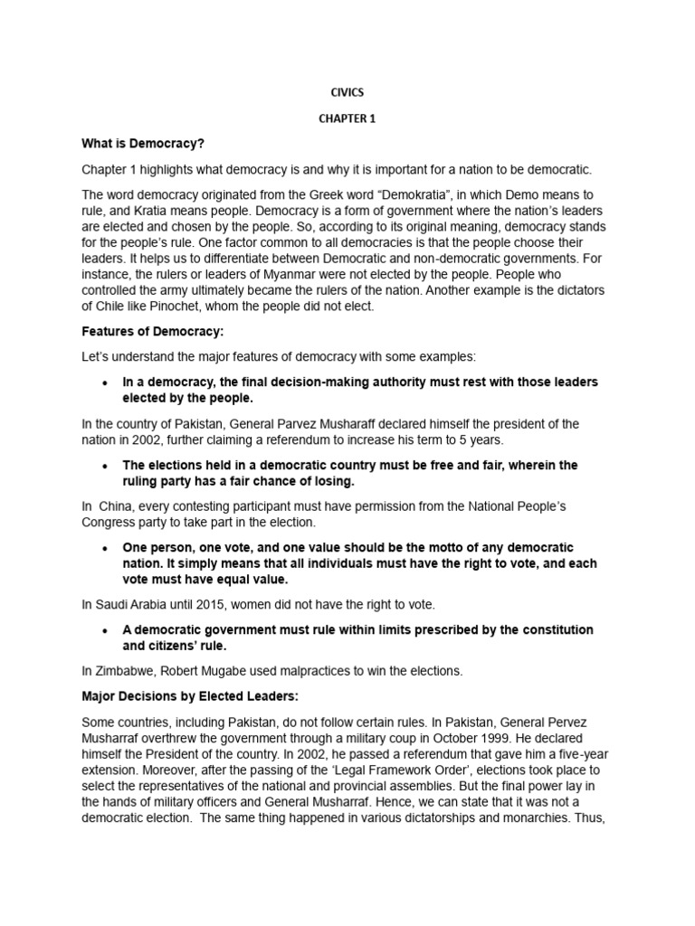 Civics Ch1 | PDF