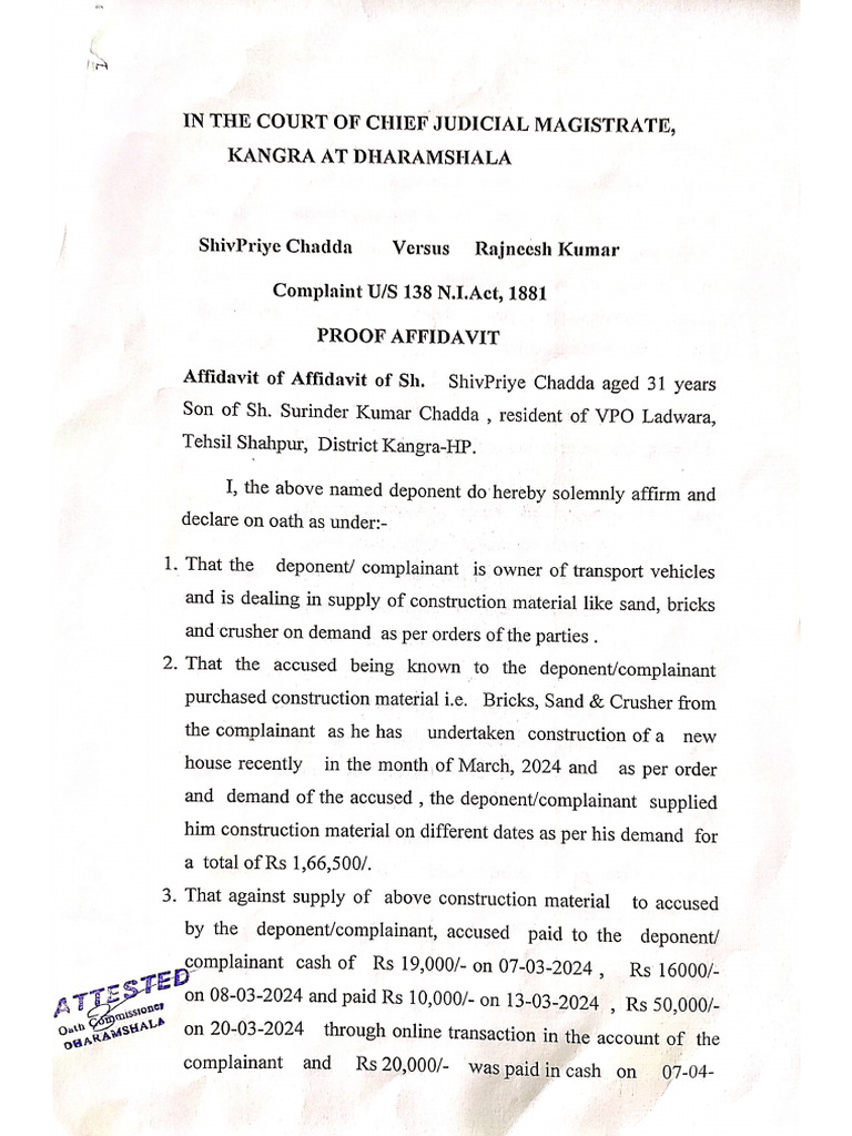 Proof Affidavit | PDF