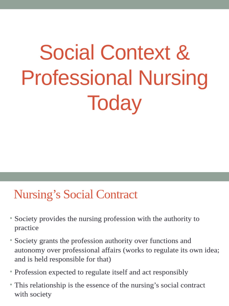 Social Context & Professional Nursing Today | PDF