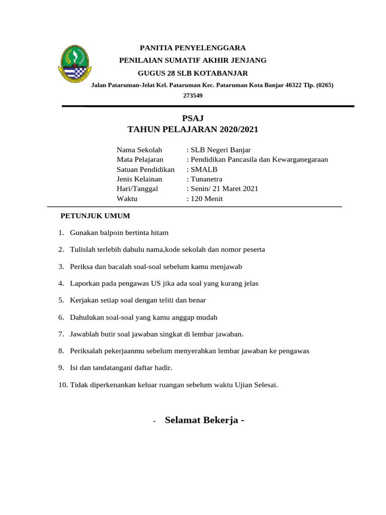 Soal PPKN-1 | PDF