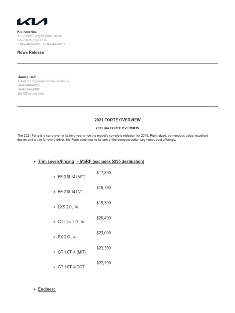2021 Forte Overview | PDF