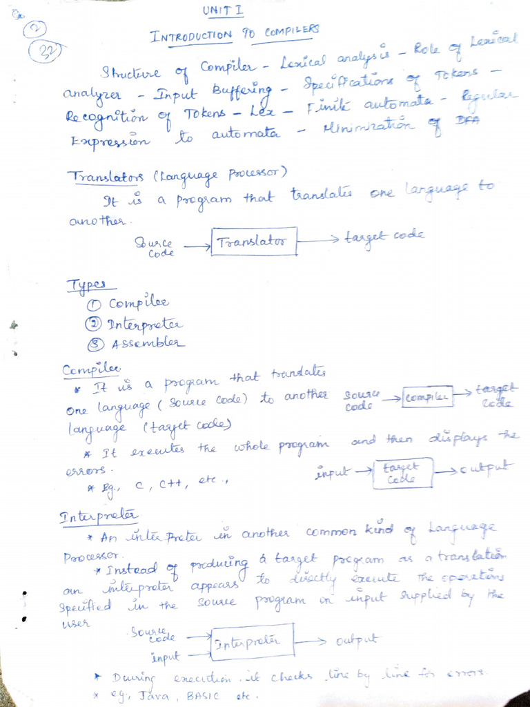 Unit I Introduction To Compiler | PDF