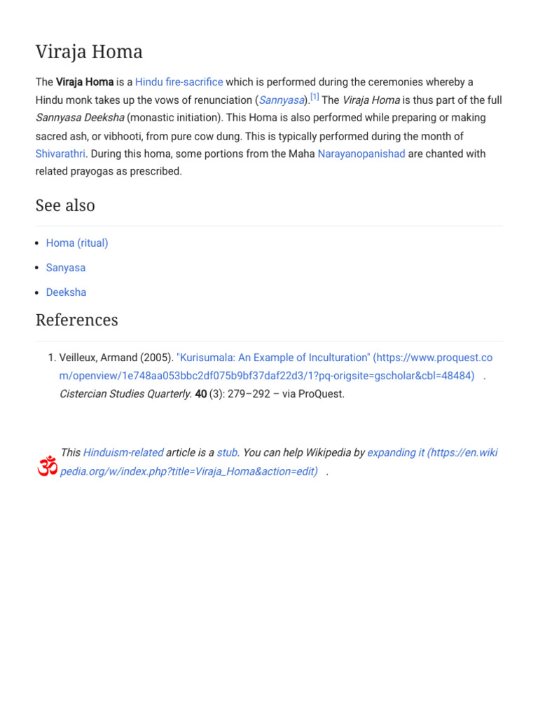 Viraja Homa - Wikipedia | PDF