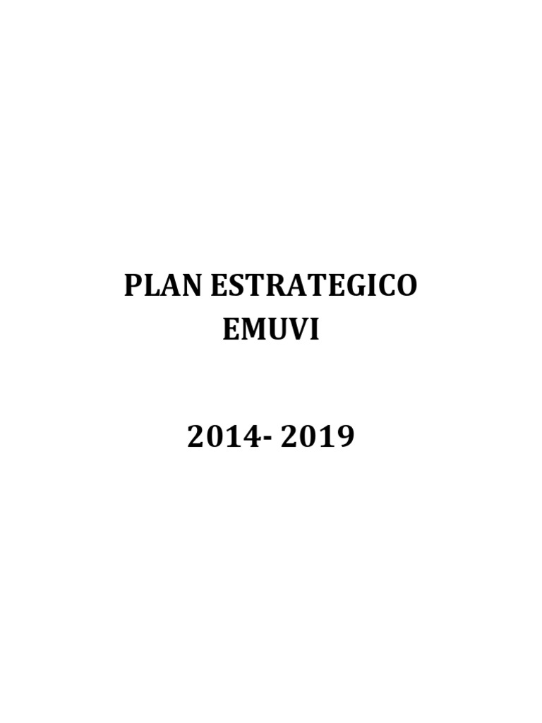 Plan Estrategico Emuvi | PDF